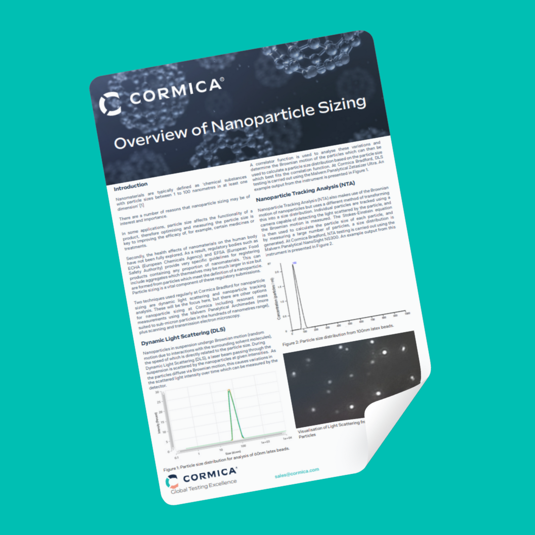 Nanoparticle Sizing - Cormica - Global Medical Device Testing